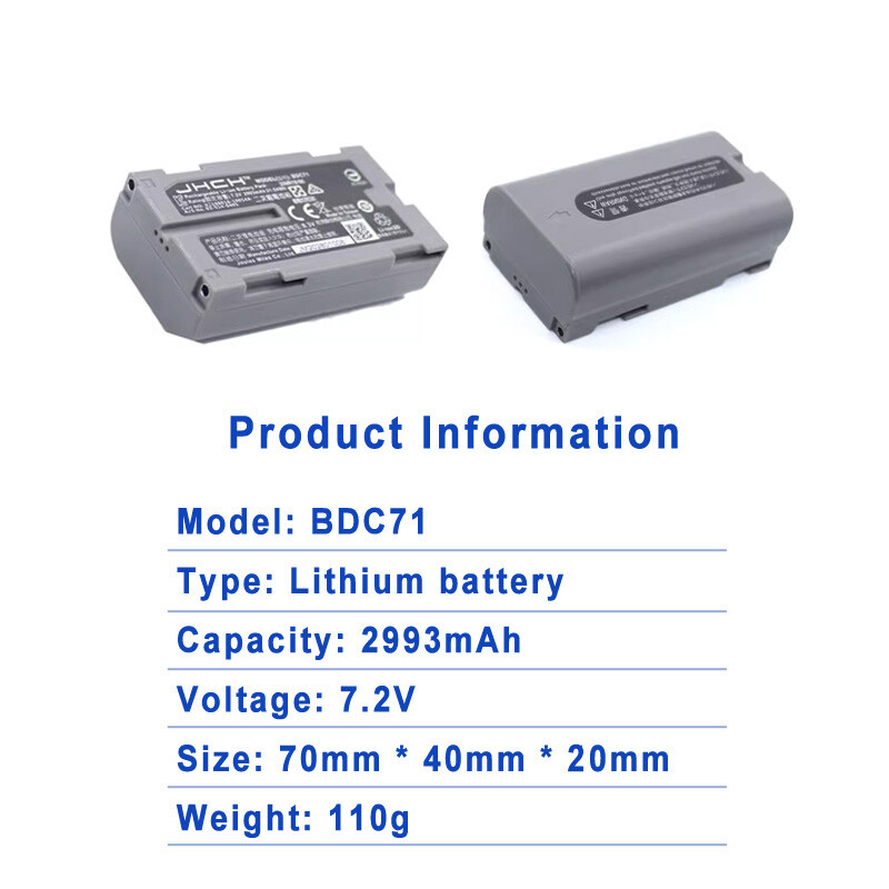 7.2V BDC71 Li-ion Battery CDC77 For GM-52 FX101 IM52 Total Station ...