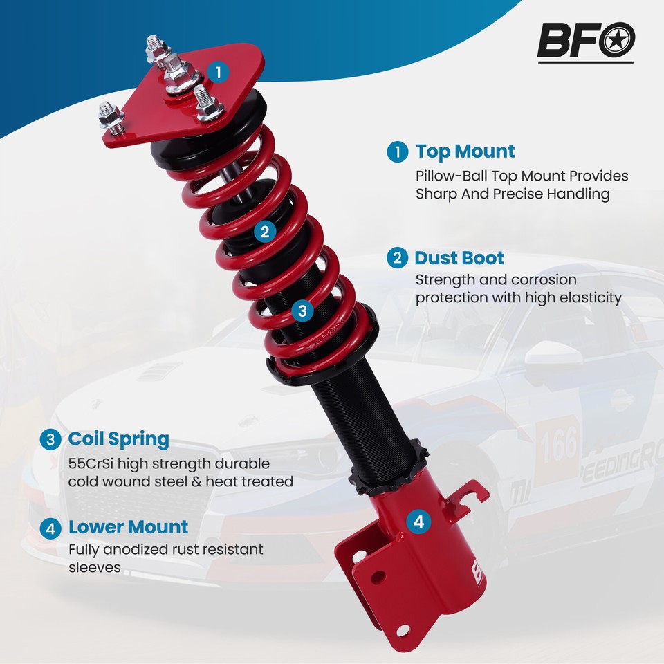 BFO Coilovers Suspension Shocks Struts Lowering Kit For Mazda 323 1999 ...