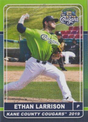 2019 Kane County Cougars Ethan Larrison RC Rookie Arizona Diamondbacks ...