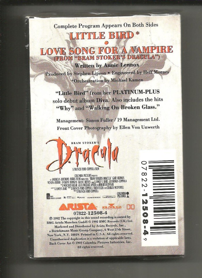 Eurythmics ANNIE LENNOX Little Bird / Love Cassette Single Tape MINT ...