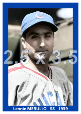 Lennie Merullo - 1939 Chicago Cubs - choose a style - colorized print ...
