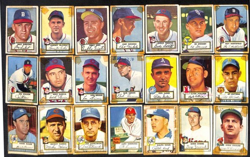1952 Topps POOR /FAIR avg vy low grade lot of 28 diff cards BV$2590 ...