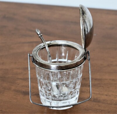 Cartier Jam Jar Crystal Sterling Silver Spoon Mid Century Modern ...