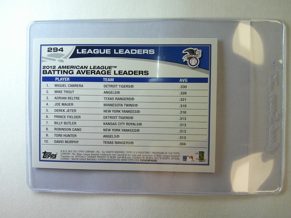 2013 Topps - League Leaders Mike Trout, Miguel Cabrera, Adrian Beltre ...