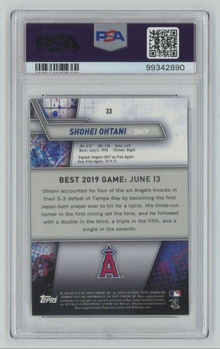 2019 Bowman's Best ATOMIC Refractor Shohei Ohtani PSA 8 Angels #33 A1 ...