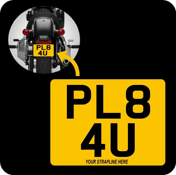 PRINTED ALUMINIUM PLATE 9x7 or 7x5 Bike Motorcycle Registration NUMBER ...