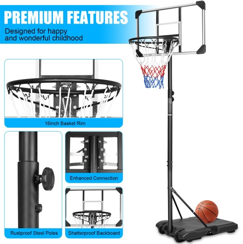 Portable Basketball Goal System With Stable Base And Wheels, Use For ...