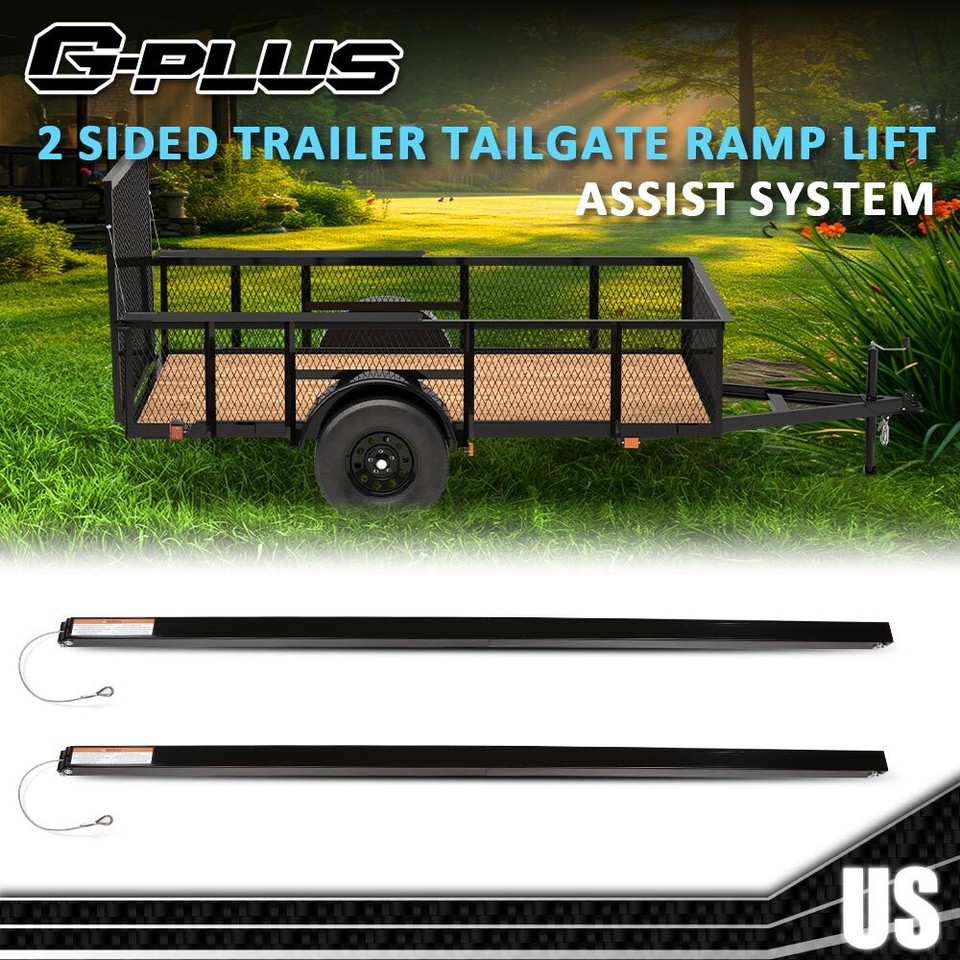 2 Sided Trailer Tailgate Liftgate Ramp Lift Assist System 350 Pounds ...
