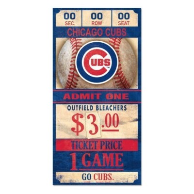 CHICAGO CUBS ~ Official MLB Ticket Style Admit One 6x12 Wood Sign ~ New ...