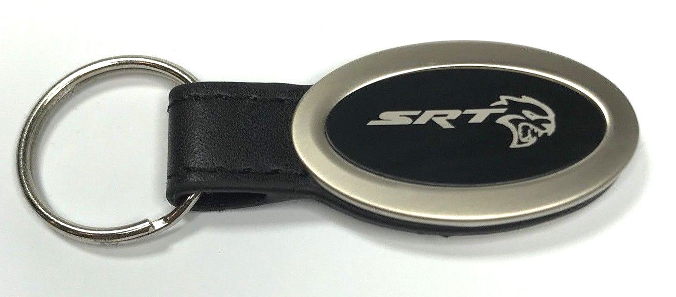 Black Oval Key Chain for Dodge SRT Hellcat Leather Fob (Licensed) | eBay