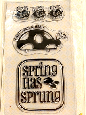 Set of 3 Clear Cling Stamps - Stampology Cute as a Bug Spring has ...
