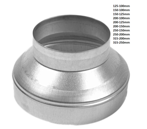 Metal Extraction Fan Galvanized Aluminium Ducting Reducers Ventilation ...
