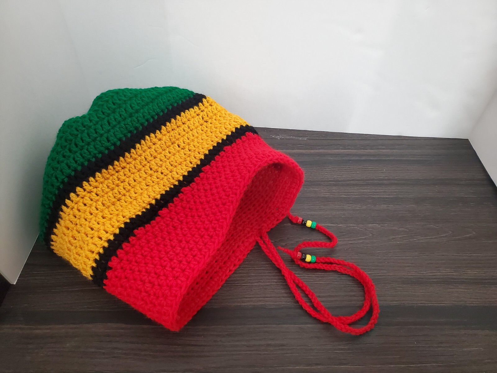 Handmade Adjustable Crochet Tam Hat Dreadlock w drawstring Reggae baggy ...