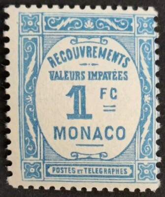 Monaco 1925, "Postage Due" 1f.blue Stamp Mnh | eBay