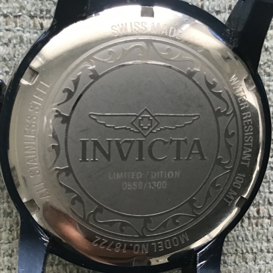 Limited Edition Invicta Men's Excalibur Watch Blue 18722 52mm #0559/ ...