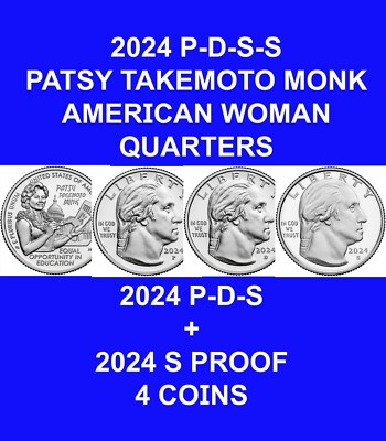 2024 P-D-S-S Patsy Takemoto Mink American Women Quarters (4) COINS Pre ...