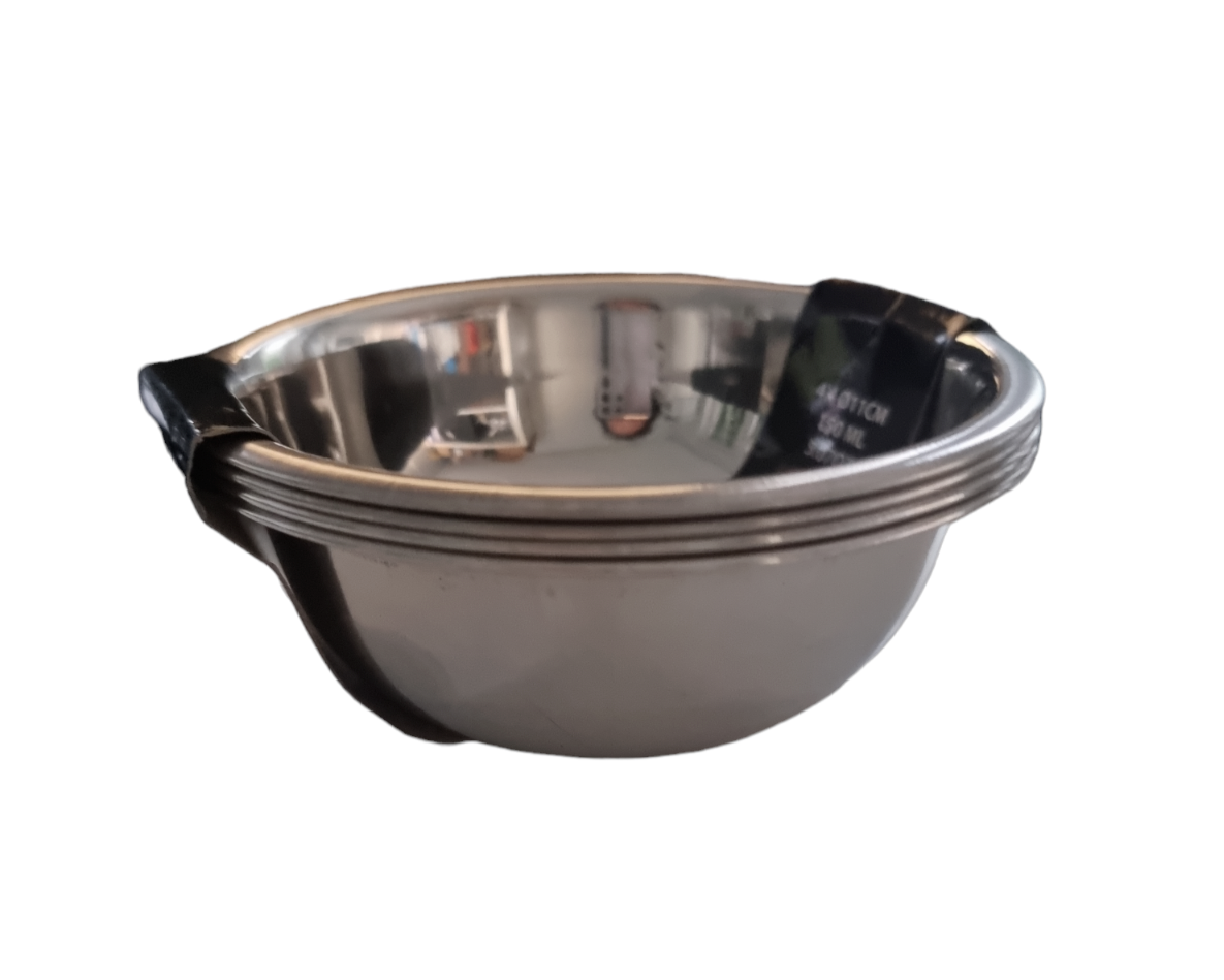 Stainless Steel Bowl Set 4 Bowls 11cm Diameter 4cm Deep Durable Silver ...
