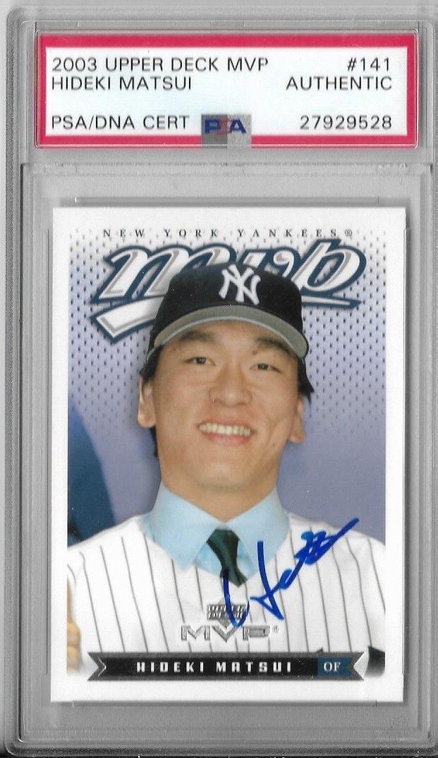 Hideki Matsui Signed 2003 Upper Deck MVP #141 PSA/DNA Cert Auto Rookie ...