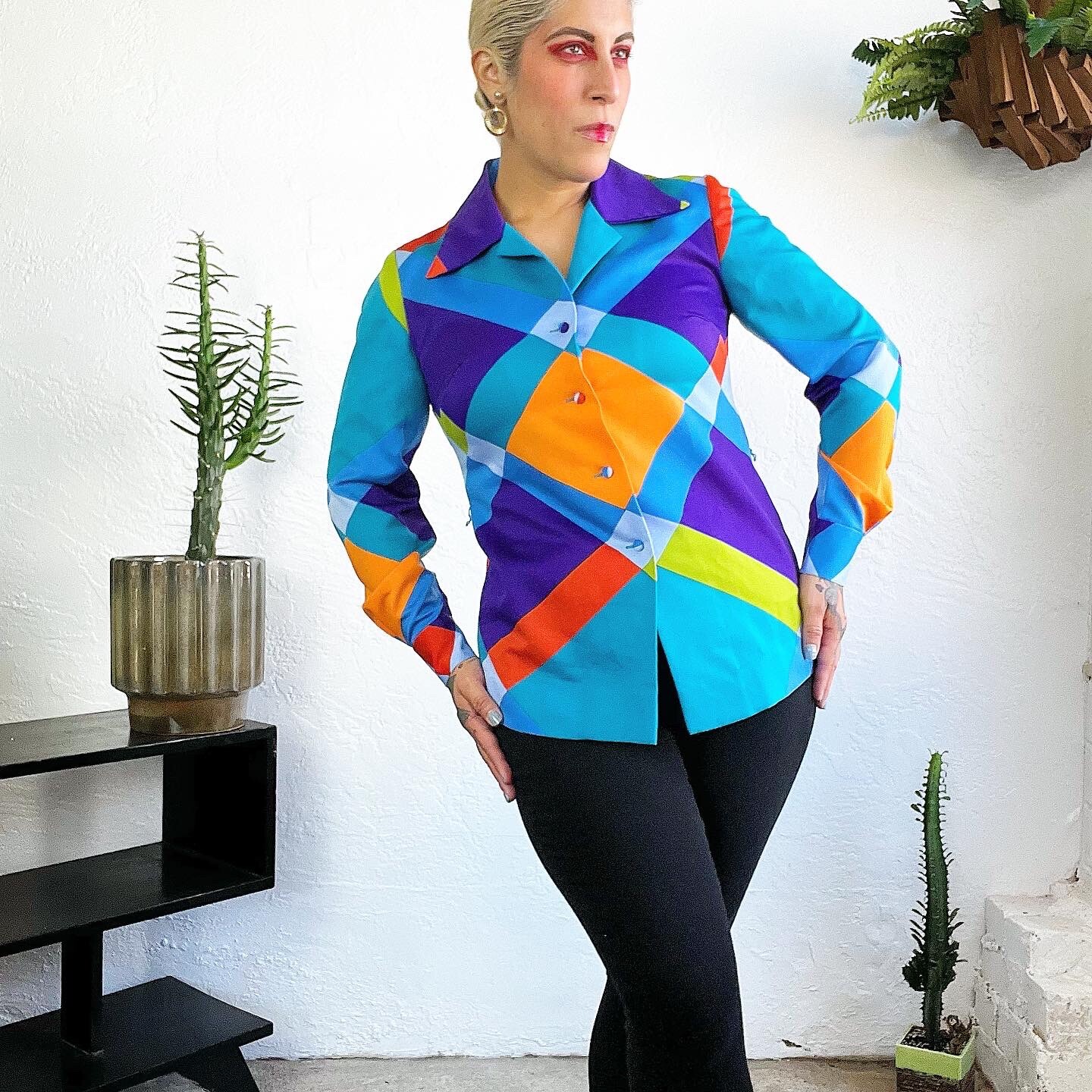 HARLEQUIN JESTER PRINT 60’s 60s Vintage 70s Point Col… - Gem