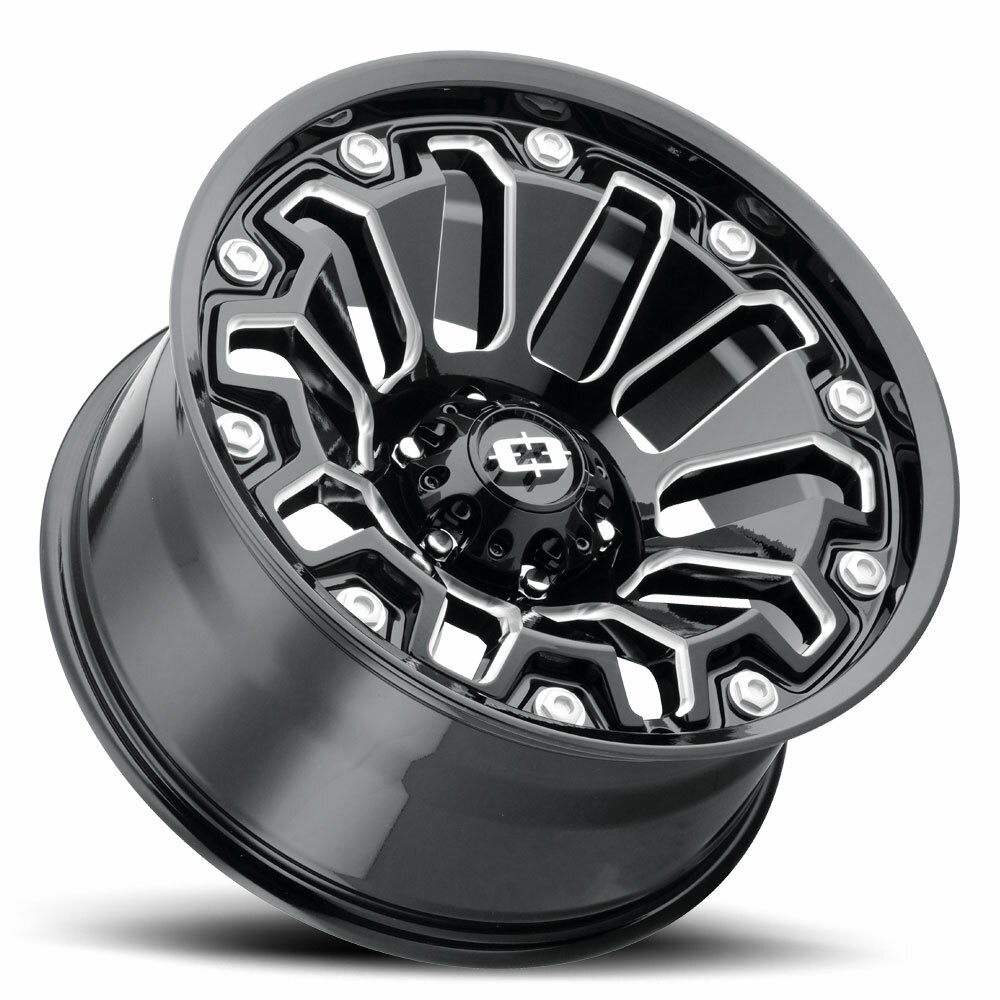 20x10 Vision 362 Armor 5x150 ET-25 Gloss Black Milled Spoke Wheels (Set ...