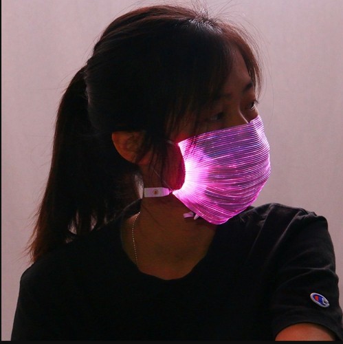 LED Flashing Mask 7 Colours Luminous Light Up Rave Mask Face Cover ...