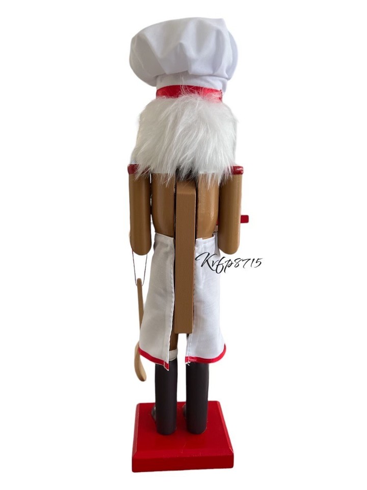 14” Gingerbread Baker Nutcracker Peppermint Candy Cookies Chef ...