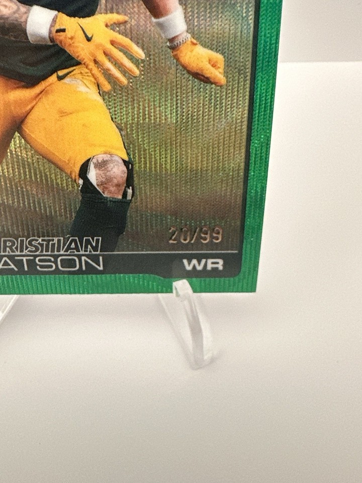 2025 Topps Chrome NFL Christian Watson #112 Green Wave 20/99 | eBay