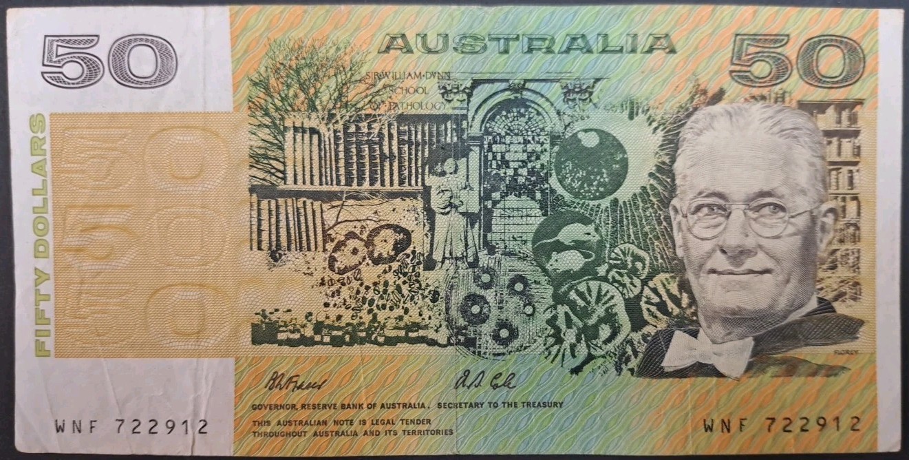 (1990) Australia 50 Dollars P47h WNF722912 sigs Fraser-Cole. | eBay
