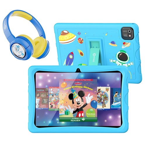 10" Kids Tablet with Headphones Bundle - K103 Toddler Tablet, 80 ...
