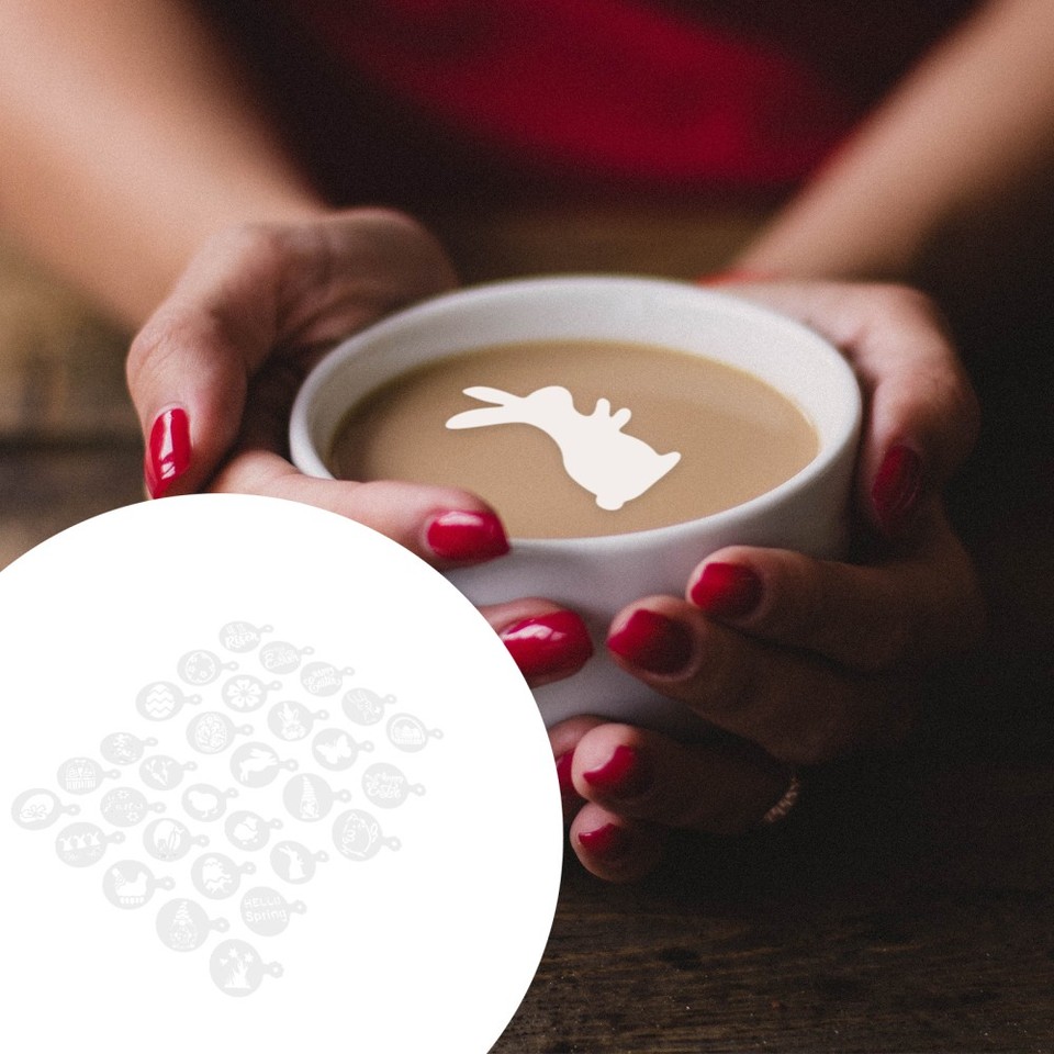 30 Pcs Latte Art Mold Bunny Coffee Stencil Cappuccino DIY Templates ...