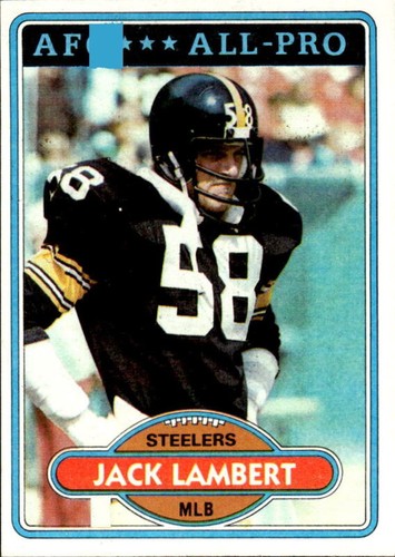 1980 TOPPS JACK LAMBERT 280 MINT ALL PRO FOOTBALL PITTSBURGH STEELERS ...