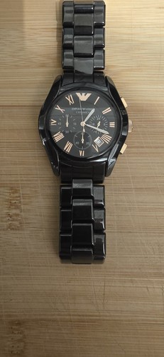 Emporio Armani AR1410 Ceramic Black & Rose Gold - Men's Watch ⌚️ | eBay