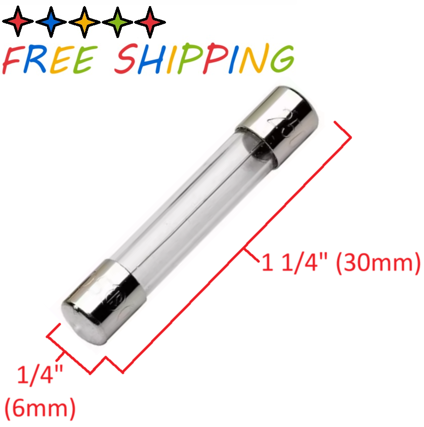 5 Pack 6.3a Amp Fuse Mersen Fast Blow Fast Acting Glass Inline 1 1/4-1/ ...