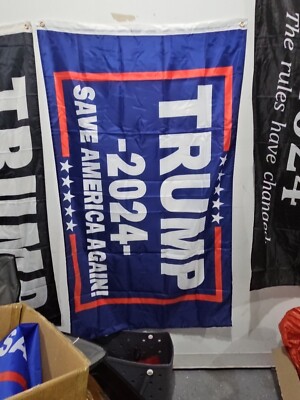 Double Sided Blue Trump 2024 Save America Again 3x5 Foot Indoor/Outdoor ...