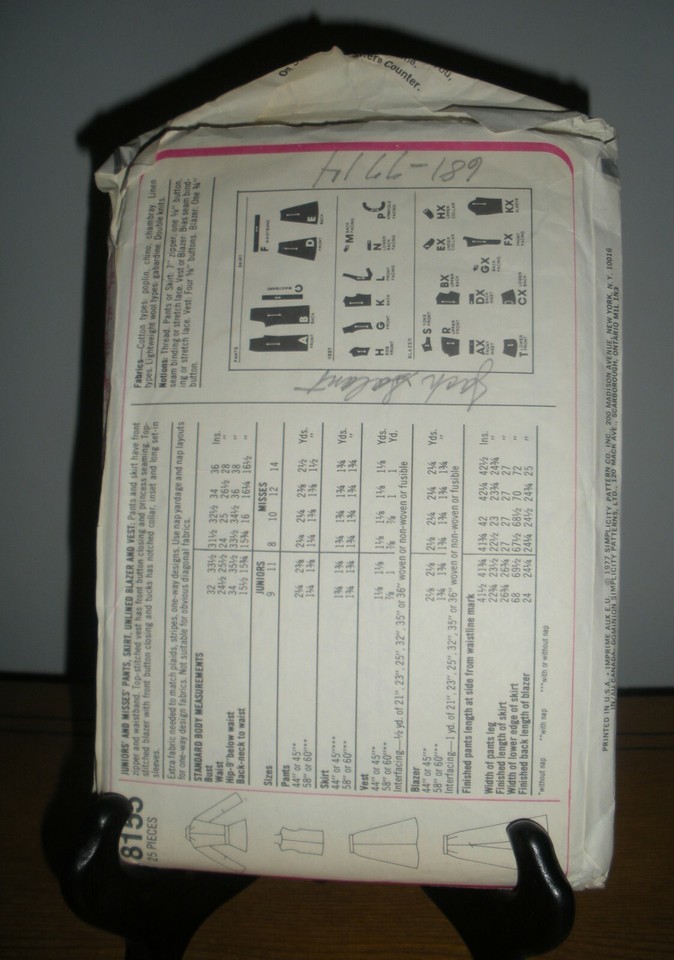 Simplicity Pattern # 8155 Size 12 | eBay