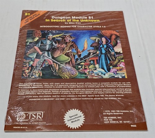 A-659 MINT VINTAGE 80'S TSR DUNGEONS & DRAGONS IN SEARCH OF THE UNKNOWN ...
