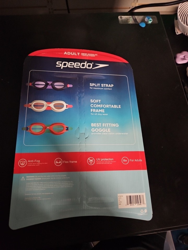 Speedo 3 Pack Adult Leak Proof and Anti Fog Swim Goggles Red | eBay