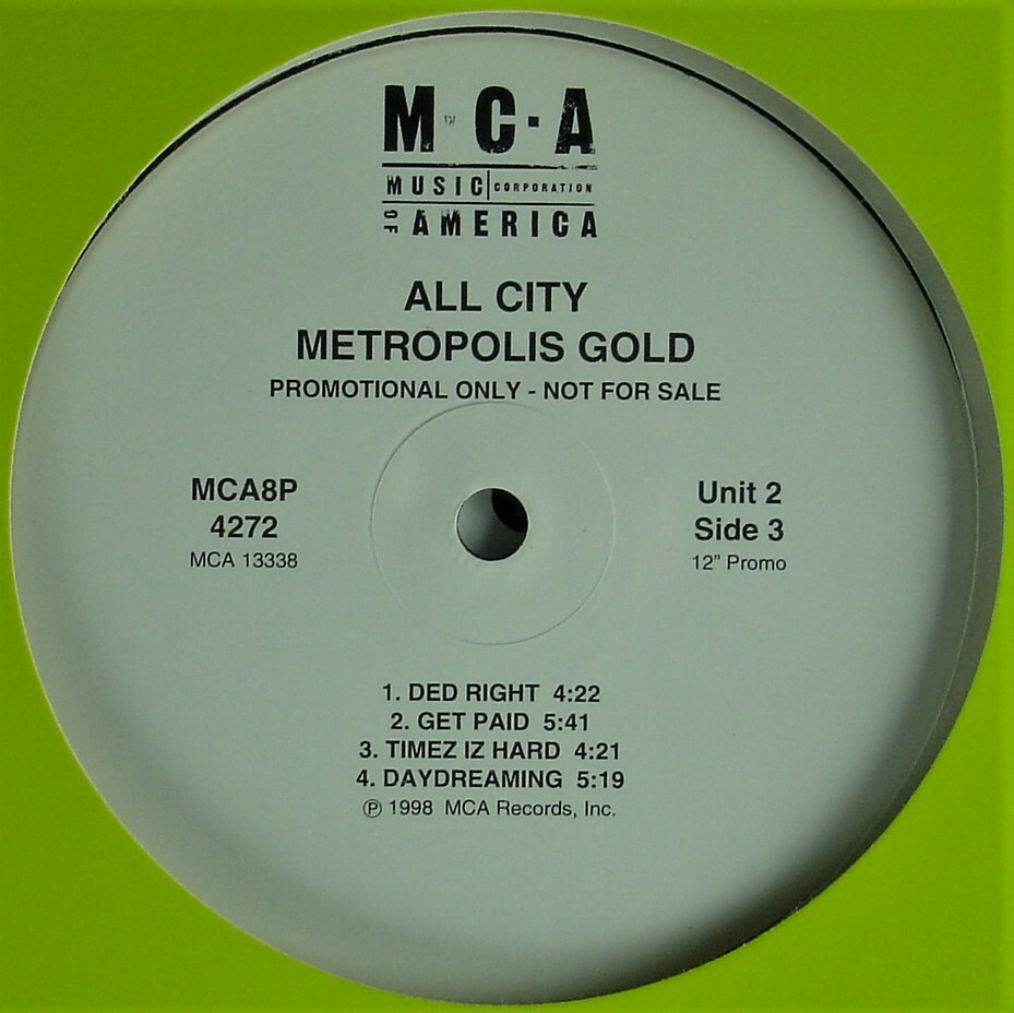ALL CITY "METROPOLIS GOLD" 1998 VINYL 2X LP ALBUM PROMO MCA8P 4272 ...
