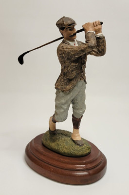 Rare Chris Leiter Resin Golfer on Wooden Base with Lots of Details on ...