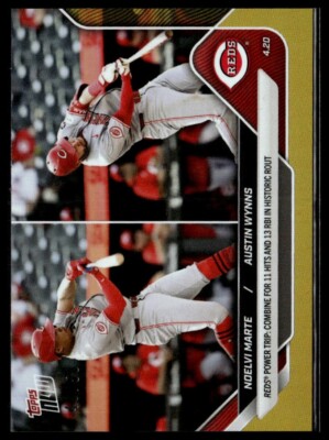 2025 Topps Now 91 Noelvi Marte Austin Wynns Cincinnati Reds Gold 49/50 ...
