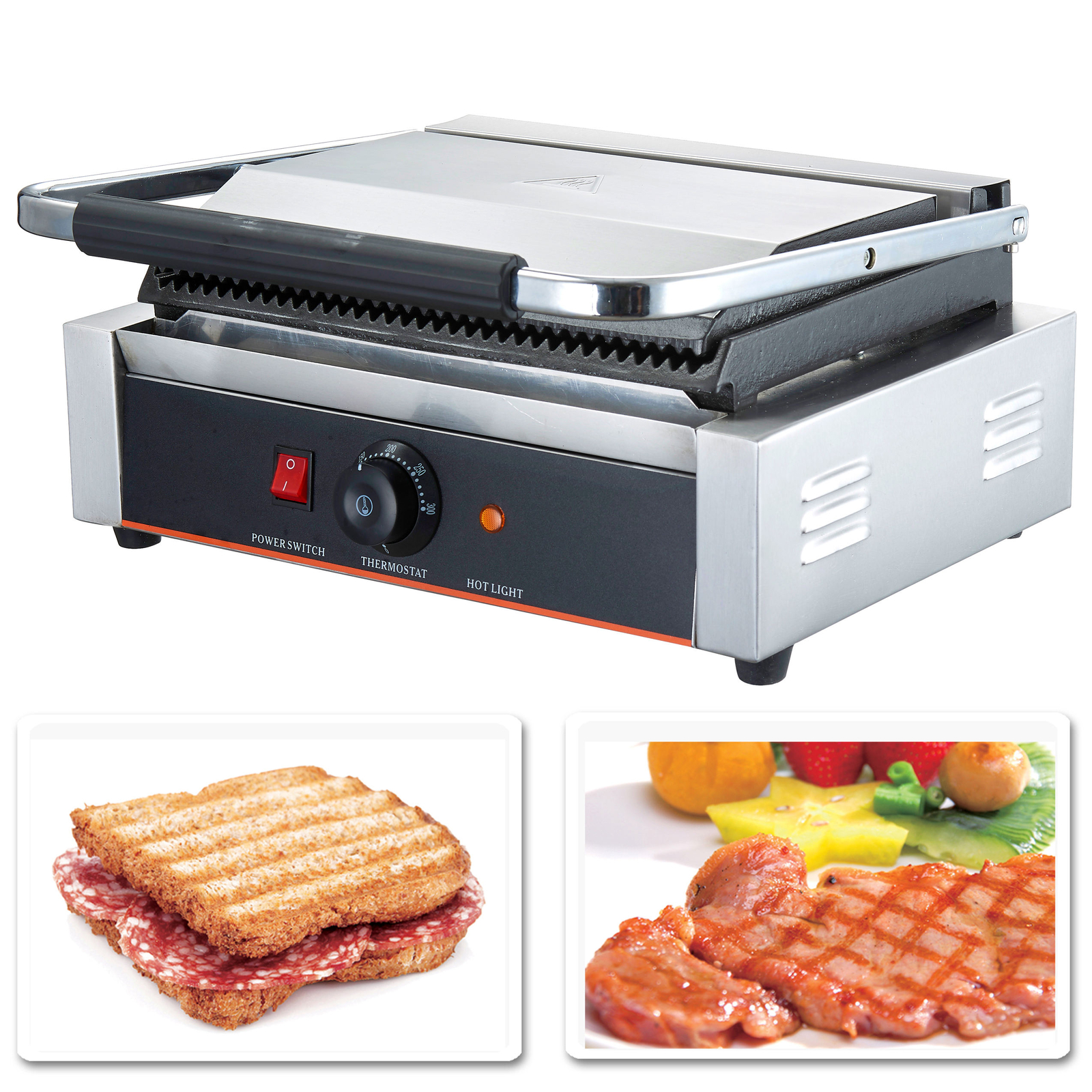 Commercial Electric Panini Griller Toster Machine Sandwich Maker Panini ...