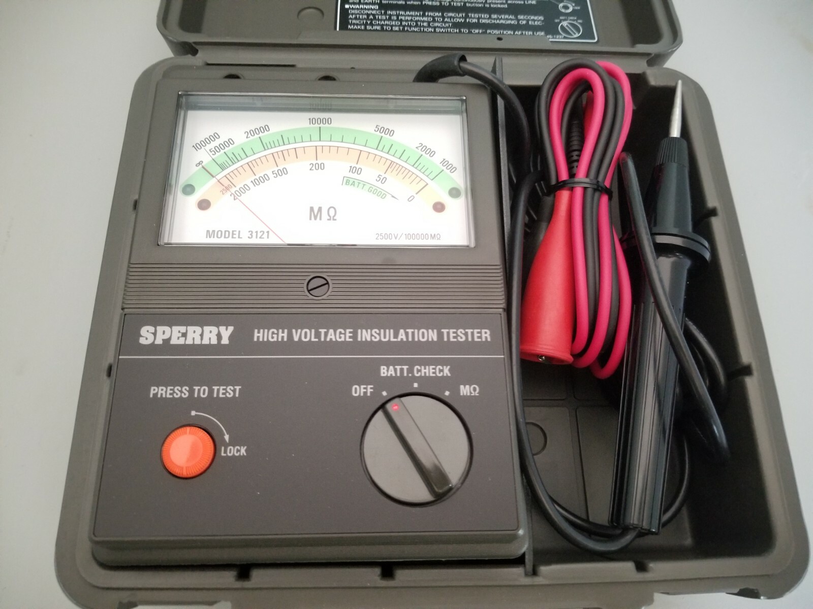 A.W. Sperry Instruments Analog High Voltage Insulation Tester, 3121 | eBay