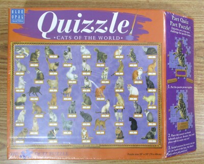 QUIZZLE QUIZ PUZZLE CATS OF THE WORLD BLUE OPAL SPECIAL EDITION 28 X 20 ...