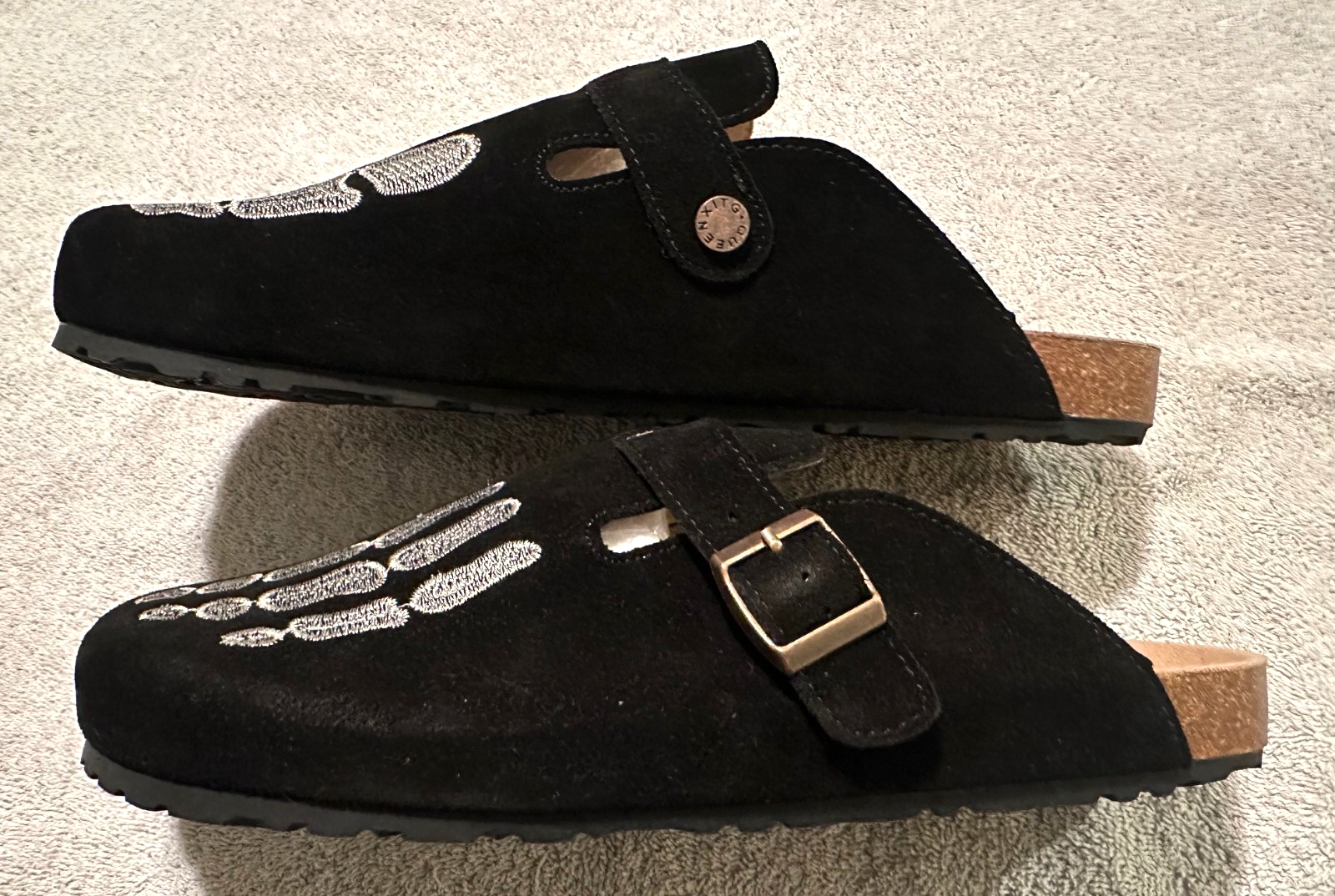 New Skeleton Clogs Size 44 Berkenstock style Embroirdered CLOGS Shoes ...