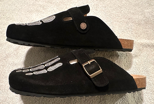New Skeleton Clogs Size 44 Berkenstock style Embroirdered CLOGS Shoes ...