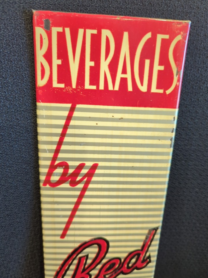 Rare Red Fox Beverages Beer Ale Door Push Metal Tin Sign 1940s Virginia ...