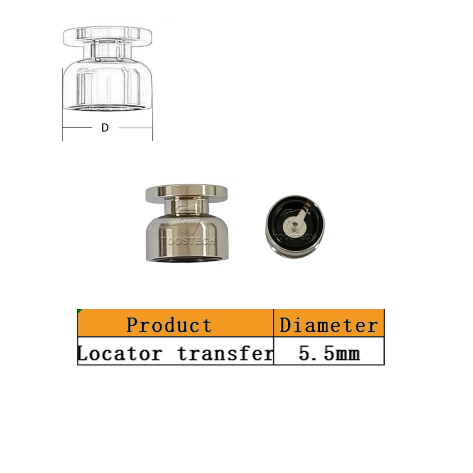 Locator pick-up impression coping Closed tray transfer with black ...