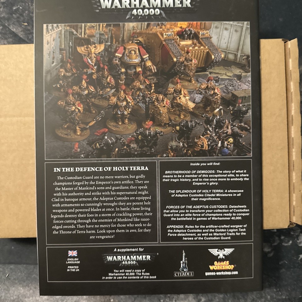 Codex Adeptus Custodes 2017 Games Workshop Warhammer 40K Collectors | eBay