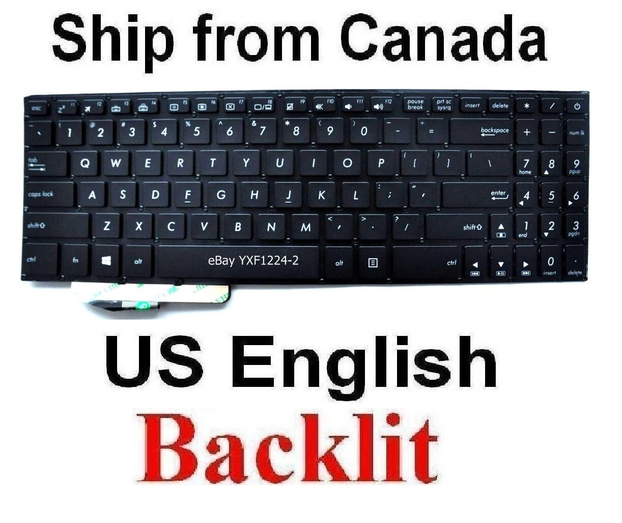 Keyboard for ASUS N580 N580V N580VD N580G N580GD - US English Backlit ...