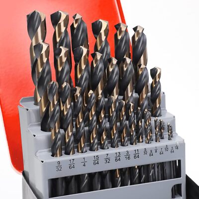 Drill Bit Set 29pcs High Speed Steel Carbide Drill Bit Set Twist Jobber ...